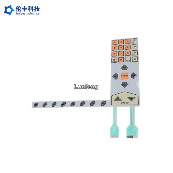 Custom Polyester Metal Dome Membrane Switch , Two Tails Tactile Metal ...